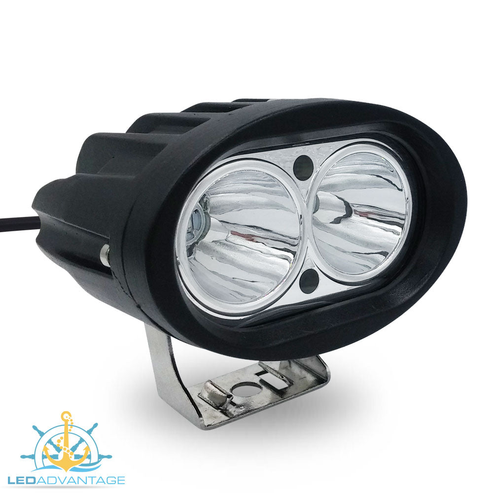 LED Marine Fly-bridge Deck Spot Work Light (Black Housing) | Marine ...