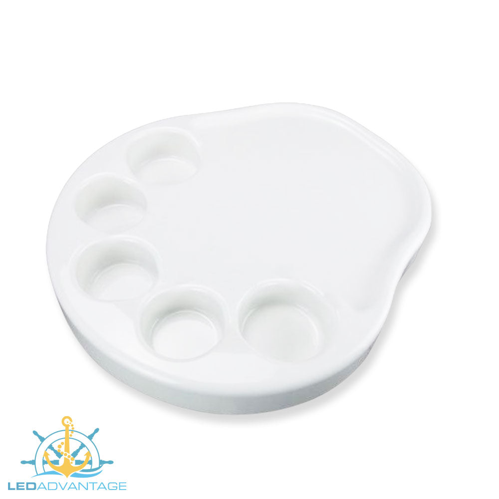 400mm x 470mm White Palm Table Top, Post & Base – LEDADVANTAGE