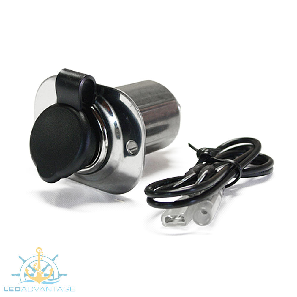 12v Stainless Steel Power Socket & Waterproof Cap | Marine LED Lighting ...