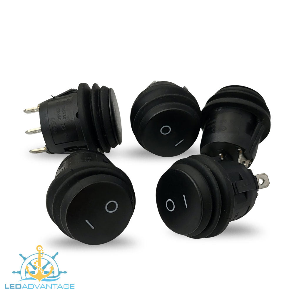 12v Black Rubber Seal Waterproof On/Off Rocker Switches (Available in ...